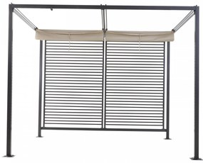 Zahradní hliníková pergola se zatahovací střechou Goleto H300 hnědá 3 x 3 x 2,23 m