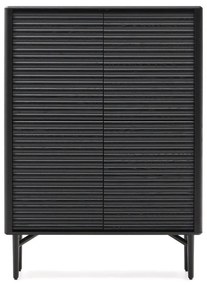Černá skříňka v dekoru dubu 104,5x144x40 cm Lenon – Kave Home