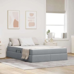Postel s úložným prostorem a matrací Světle šedá 140 x 200 cm 3399664