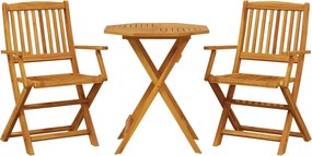 3dílný skládací bistro set masivní akáciové dřevo 3295252
