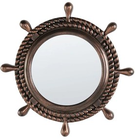 Kulaté nástěnné zrcadlo ø 46 cm tmavě hnědé GORMAZ Beliani