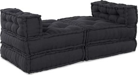 Modulová pohovka Textil Antracitová 210 x 140 x 56 cm 3315068