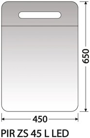 INTEDOOR zrcadlová skříňka s integrovaným LED osvětlením PIR ZS 45 L LED Varianta: 80 Dub Halifax přírodní