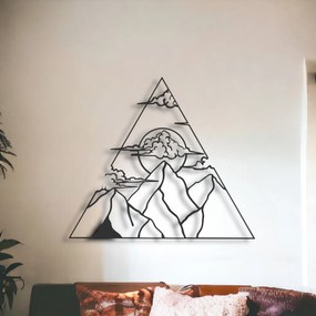 Příroda v trojúhelníku 1 - kovový obraz na zeď Velikost: 100cm, Barva: Black