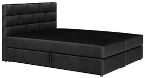 Manželská postel Boxspring 160x200 cm Waller Comfort (černá) (s roštem a matrací). 1056376