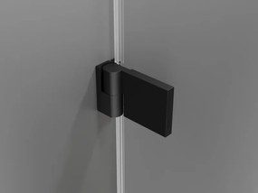 Mexen Lunar-B, výklopný sprchový kout levý 100 x 100 cm, 8mm čiré sklo, černý profil, 832-100-100-70-00-L