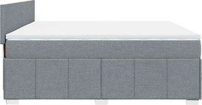 Box spring postel s matrací světle šedá 200 x 200 cm textil 3289468