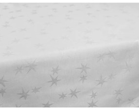 SCANquilt ubrus SOLID hvězdy bílá 150 x 180 cm