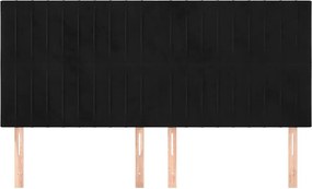 Čelo postele černé 200x5x118/128 cm sametové 3116638