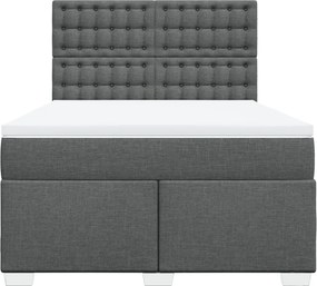 Box spring postel s matrací tmavě šedá 160x200 cm textil 3292854