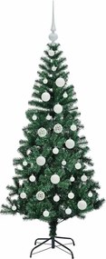 Umělý osvětlený vánoční stromeček Zelená 120 cm PVC a kov 3396739