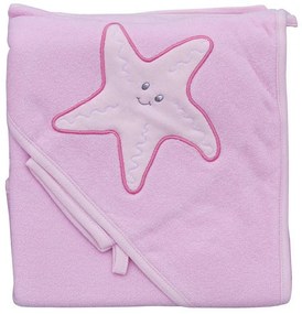 Scarlett Froté ručník - hvězda s kapucí Růžová