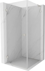 Mexen Lunar-B L výklopný sprchový kout levý 100 x 100 cm, čiré sklo, broušená ocel, 832L-100-100-97-00-L