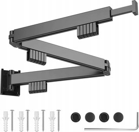 120 CM Věšák Na Oblečení Montovaný Na Stěnu, Skládací Věšák Z Hliníku