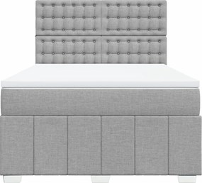 Box spring postel s matrací světle šedá 140 x 200 cm textil 3291705