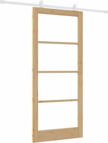 Posuvné dveře ORKDAL 93 x 211 cm Masivní borové dřevo a sklo 3332093