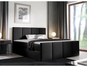 Kontinentální postel Bautista, Rozměr postele: 160x200, Barva:: ekokůže Soft 011 (černá)