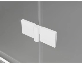Mexen Lunar, L pětiúhelníkový sprchový kout naklápěcí doleva 100 x 100 cm, 8mm čiré sklo, bílý profil, 831L-100L-100P-20-00-L
