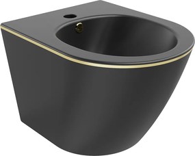 Mexen Lena závěsný bidet, černý mat/zlatá linie - 35224875