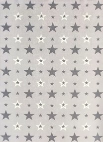 BE Koberec Porte 8461 GREY - šedý obdélníkový, hvězdy Rozměr: 60x100 cm