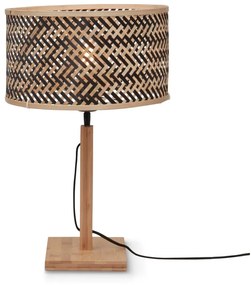 Stolní lampa s bambusovým stínidlem v černo-přírodní barvě (výška 38 cm) Java – Good&amp;Mojo