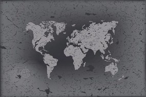 Samolepící tapeta stará mapa na abstraktním pozadí v černobílém