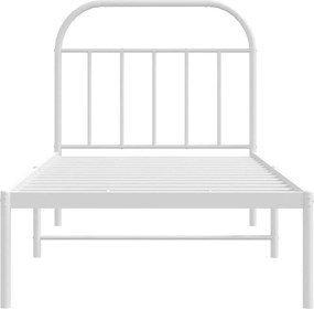vidaXL Kovový rám postele s čelem 90 x 190 cm [353676] Barva: Bílá
