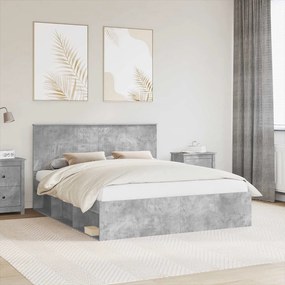 Rám postele s čelo Beton 160 x 200 cm Masivní borové dřevo 3410986