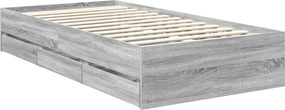 Rám postele s čelo Šedá Sonoma 90 x 200 cm Dřevěný materiál 3412225