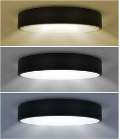 LED stropní světlo s dálkovým ovládáním Lecce nastavitelné, 2300 lm - průměr 30 cm, černá