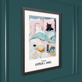 Tištěný obraz s rámem 30x40 cm Catflix – Styler