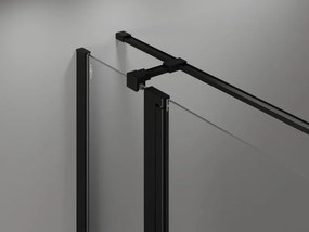 Mexen Mist T, sprchový kout s křídlovými dveřmi, levý, 100 x 110 cm, 8mm čiré sklo, černý profil, 8A4T-110-100-70-70-L