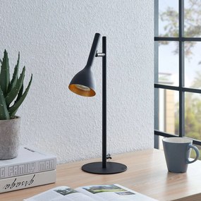 Stolní lampa Nordwin z kovu, černo-zlatá