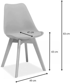 Jídelní židle Kris z masivu buk/eko kůže tmavě šedá