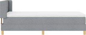 Postel s boxspringem s čelo Světle šedá 200 x 80 cm textil 3341258