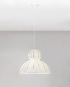 Matně bílé látkové závěsné svítidlo ø 50 cm Delina – Nova Luce