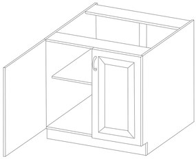 Dolní dvoudveřová skříňka BALIJA - šířka 80 cm, lanýžově šedá / dub artisan