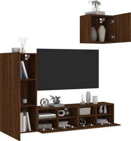vidaXL 4dílná obývací stěna kompozitní dřevo [3216500] Barva: hnědý dub