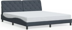 Rám postele s LED bez matrace tmavě šedý 180 x 200 cm samet 3213868