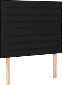 Čelo postele s LED černé 100x5x118/128 cm textil 3122556