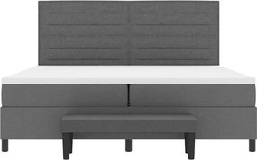 Postel s boxspringem s matrací Tmavě šedá 200 x 200 cm textil 3344017
