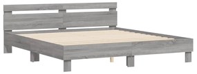 vidaXL Rám postele s čelem šedý sonoma 160 x 200 cm kompozitní dřevo