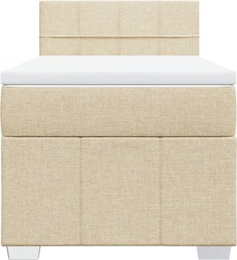 Box spring postel s matrací krémová 100 x 200 cm textil 3286984