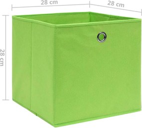 Úložné boxy 10 ks netkaná textilie 28 x 28 x 28 cm zelené 325229