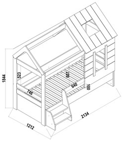 Domečková postel 90x200 Boom - bříza/růžová