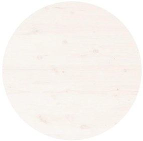 Konferenční stolek bílý Ø 55 x 45 cm masivní borové dřevo - Default Title