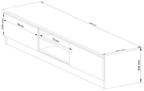 TV stolek Ronon 160 cm bílý/venge