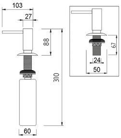 Nimco Vestavěný dávkovač, pumpa 27 mm - UN 2031V-26
