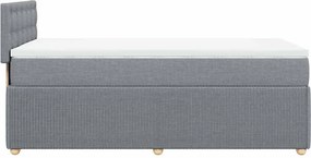 Box spring postel s matrací světle šedá 80 x 200 cm textil 3289597