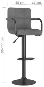 Petromila Barová židle světle šedá textil